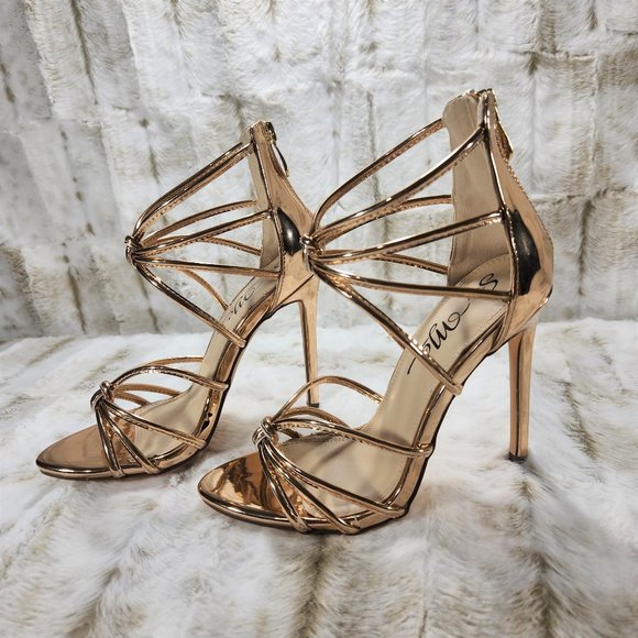 So Me | Shoes | So Me Rose Gold 5 Strappy Closed Back High Heels Shoes ...